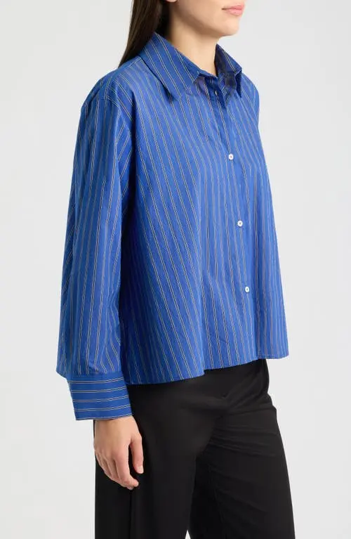 EMME Striped Cotton Blend Shirt