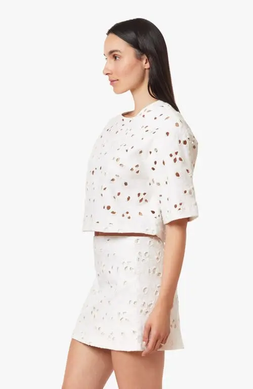 Habitual Embroidered Eyelet Crop Top