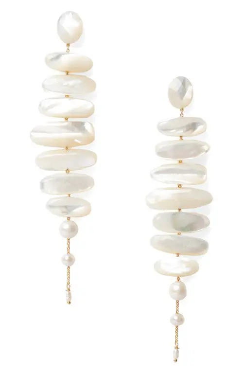 Chan Luu Mizumi Mother Of Pearl Drop Earrings - White Mop