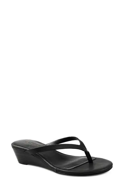 ZIGI Hacienda Leather Wedge Sandal - Black Leather