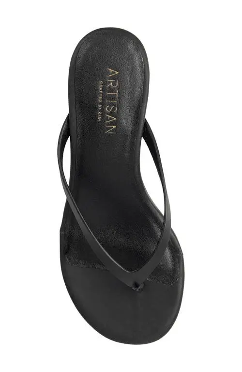 ZIGI Hacienda Leather Wedge Sandal - Black Leather