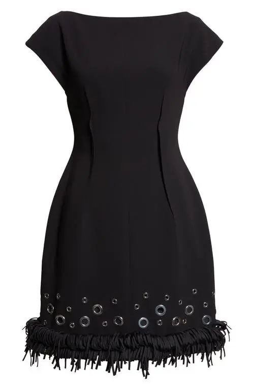 Proenza Schouler Grazziela Grommet Fringe Hem Minidress