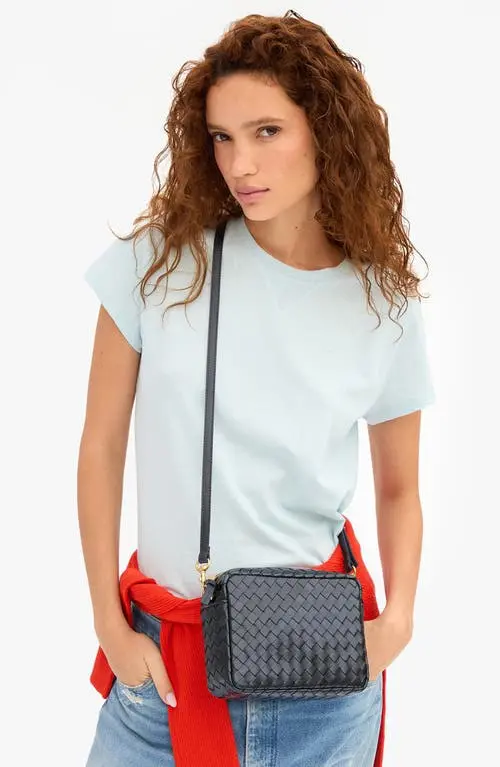 Clare V. Midi Sac Woven Leather Crossbody Bag