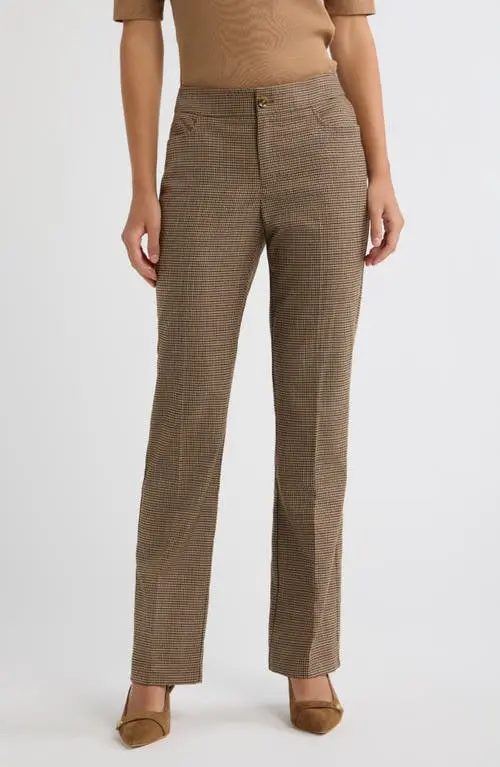 Anne Klein Mini Houndstooth Pants - Vicuna Multi