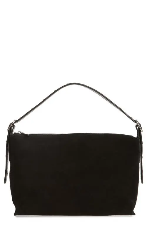 Vince Vivian Stud Suede Shoulder Bag - Black