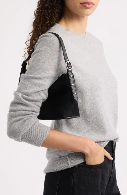 Vince Vivian Stud Suede Shoulder Bag