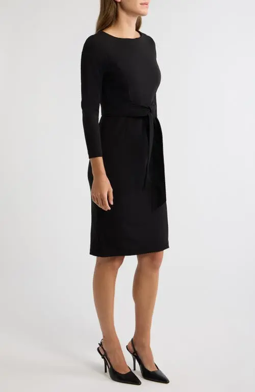 Anne Klein Scuba Crepe Sheath Dress With Tie Waist