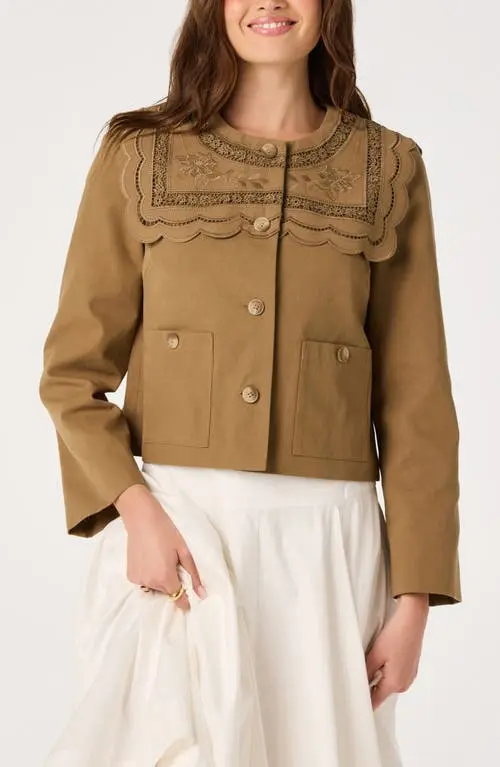 Astr The Label Cleo Cotton Canvas Jacket - Nutmeg