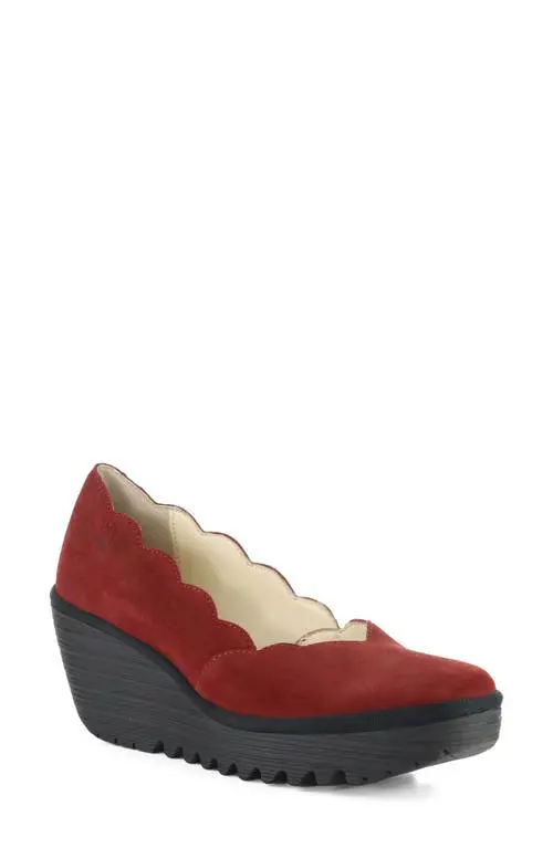 Fly London Yerk Wedge Pump - Red
