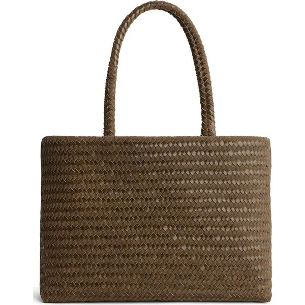 Madewell Handwoven Suede Leather Tote - Faded Olive