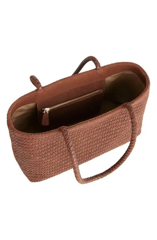 Madewell Handwoven Suede Leather Tote - Mocha
