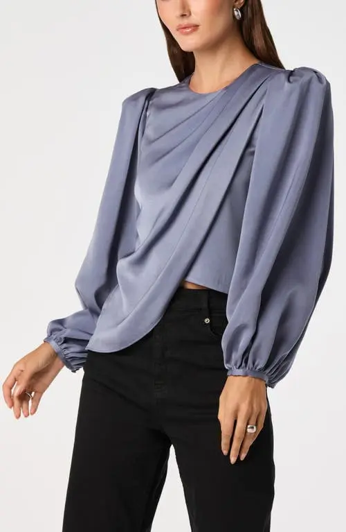 Astr The Label Beatrice Satin Drape Top