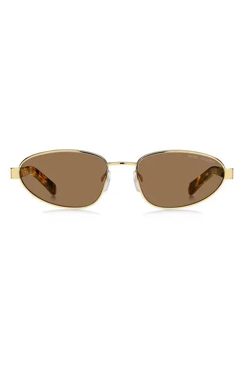 Marc Jacobs Oval Sunglasses - Gold Brown/brown