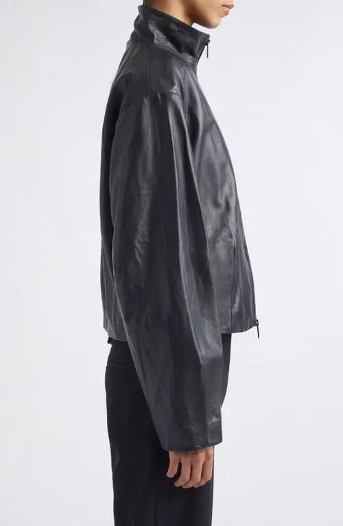 ST. AGNI Cocoon Zip Leather Jacket