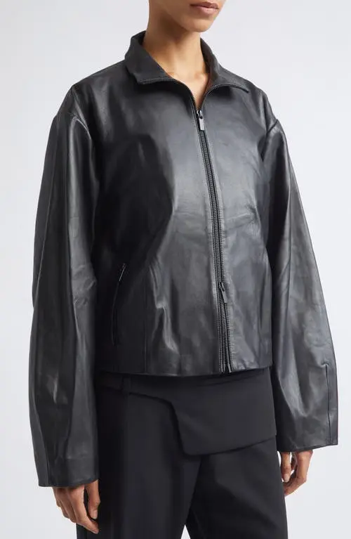 ST. AGNI Cocoon Zip Leather Jacket