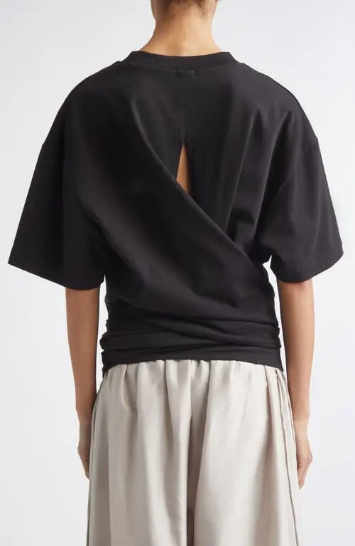 ST. AGNI Split Back Cotton Jersey T-shirt