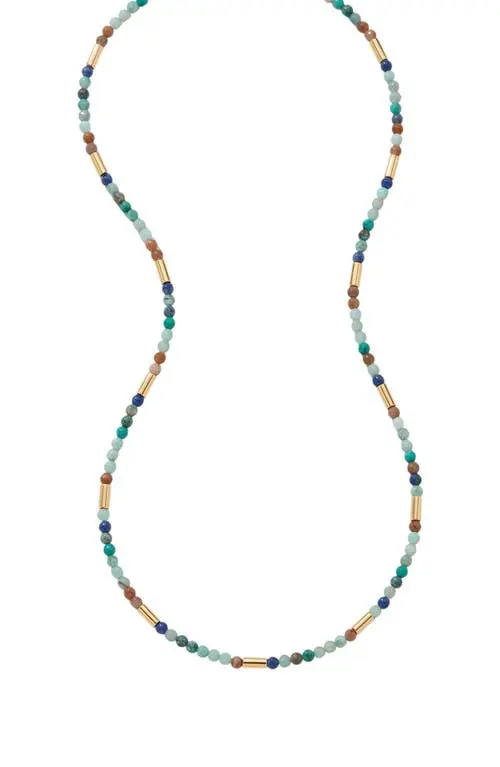 Argento Vivo Multicolor Beaded Necklace With -plated Tubes - Gold