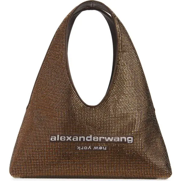 Alexander Wang Pike Mini Crystal Hobo Bag - Brown
