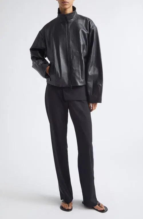 ST. AGNI Foldover Waist Wool Pants