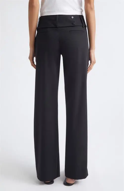 ST. AGNI Foldover Waist Wool Pants