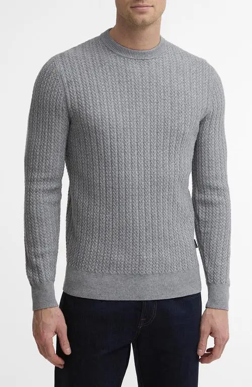 Barbour Herringbone Knit Crewneck Sweater - Grey