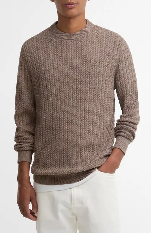 Barbour Herringbone Knit Crewneck Sweater - Stone