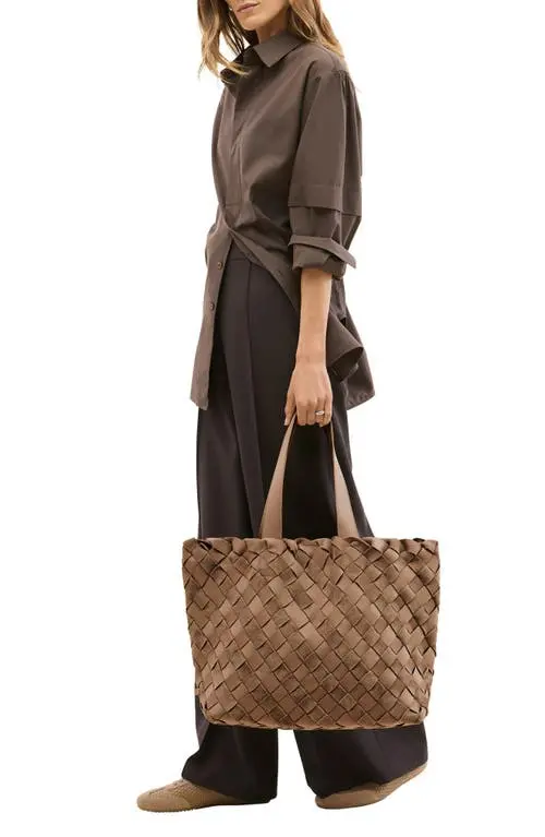 NAGHEDI Como Medium Striped Woven Tote