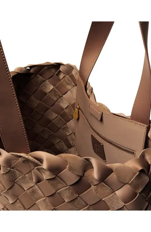 NAGHEDI Como Medium Striped Woven Tote