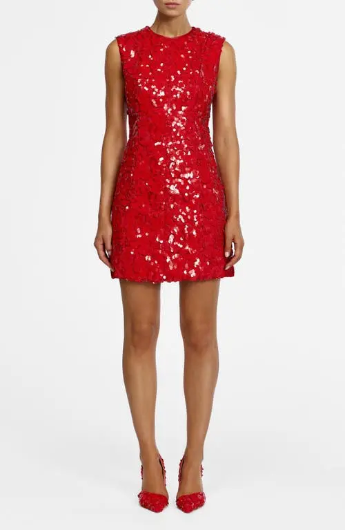 Acler Pryde Sequin Sleeveless Minidress - Spicy Red