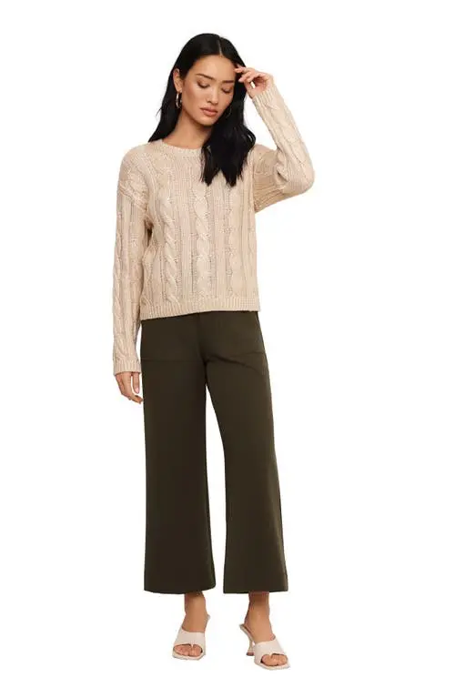Fifteen Twenty Levie Metallic Cable Knit Sweater