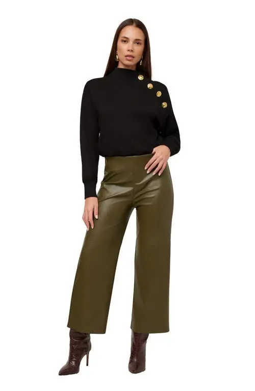Fifteen Twenty Faux Leather Cropped Wide Leg Pants