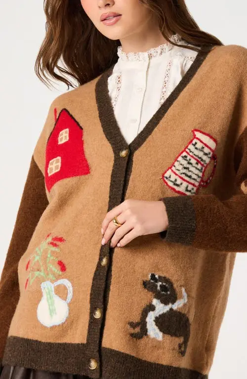 Astr The Label Rosalinda Intarsia Cardigan