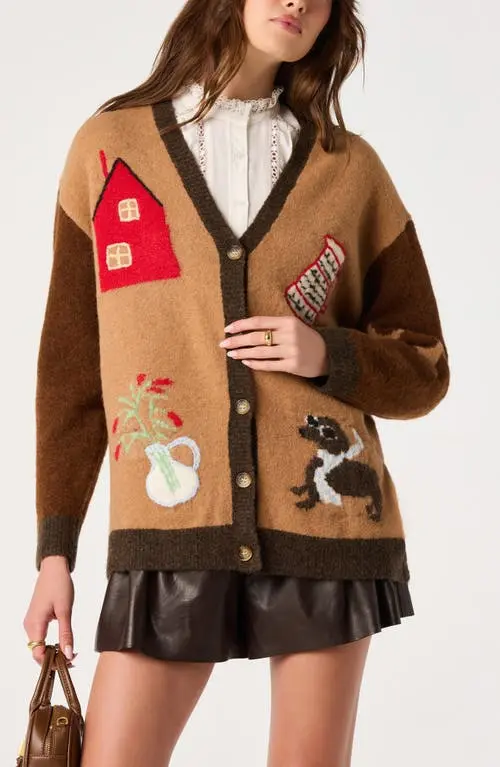 Astr The Label Rosalinda Intarsia Cardigan