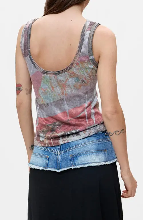 Desigual Ribbed Graphic Tank Top