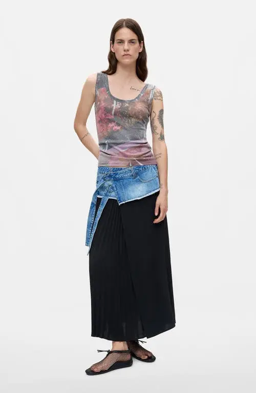 Desigual Ribbed Graphic Tank Top
