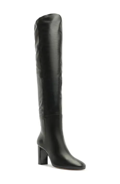 ALEXANDRE BIRMAN Anna Slouch Knee High Leather Boot - Black