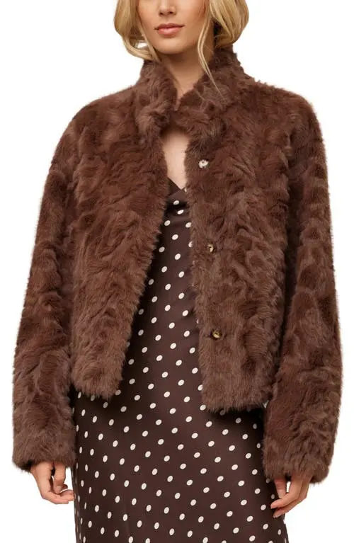 Fifteen Twenty Mackenzie Reversible Faux Fur Coat - Wood