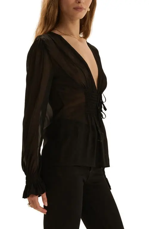 FAVORITE DAUGHTER One Last Time Smocked Tie Top