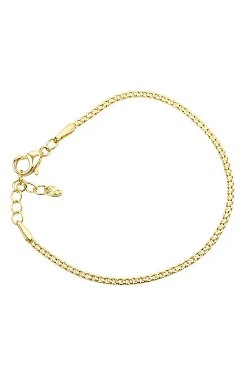 Argento Vivo Flat Link Chain Bracelet - Gold