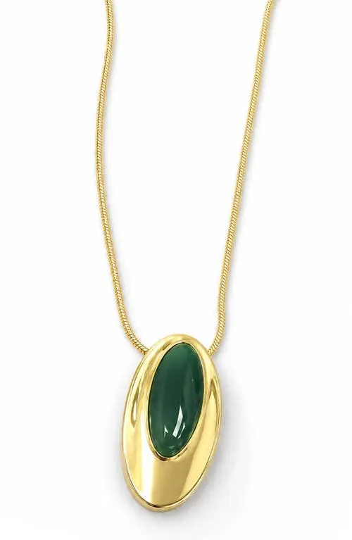 Argento Vivo Oval Statement Pendant Necklace - Gold