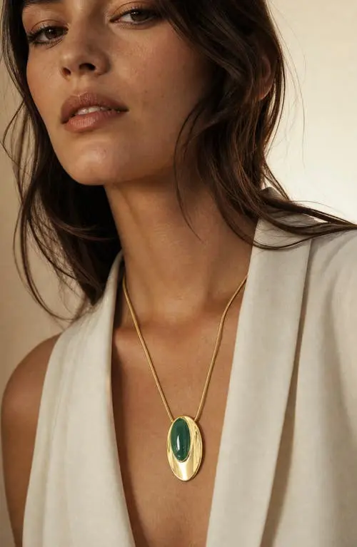 Argento Vivo Oval Statement Pendant Necklace