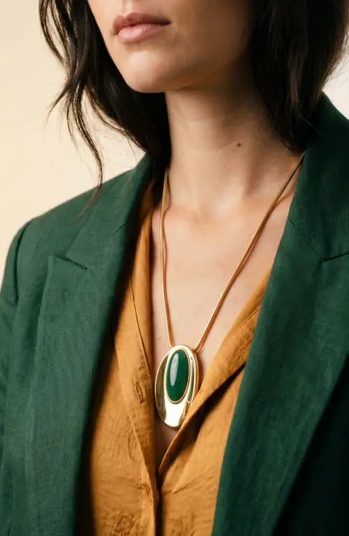Argento Vivo Oval Statement Pendant Necklace