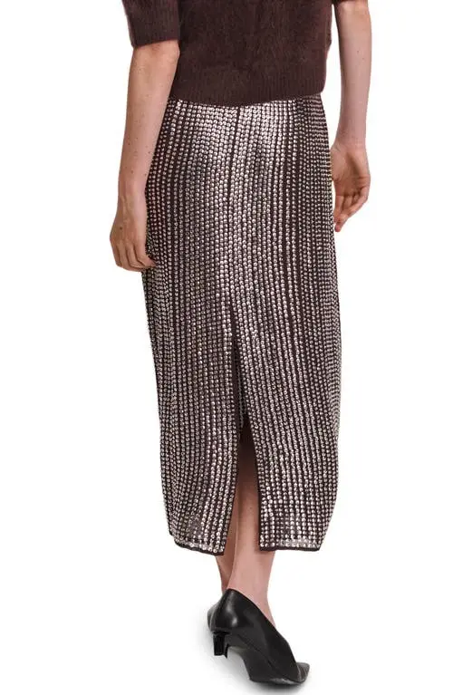Rag & Bone Lili Beaded Georgette Midi Skirt