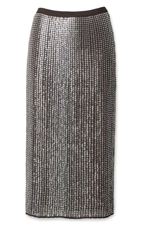 Rag & Bone Lili Beaded Georgette Midi Skirt