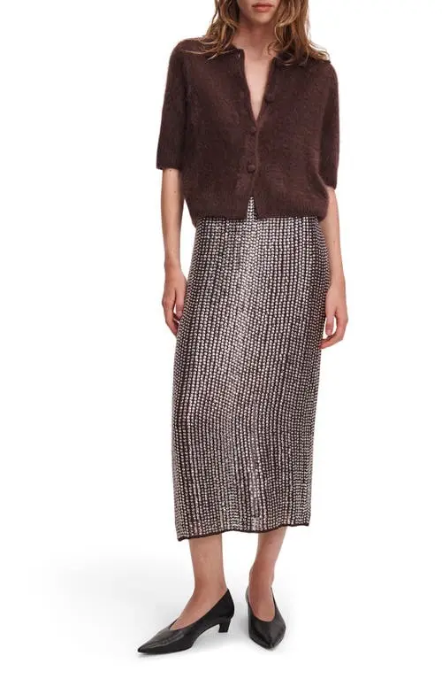 Rag & Bone Lili Beaded Georgette Midi Skirt