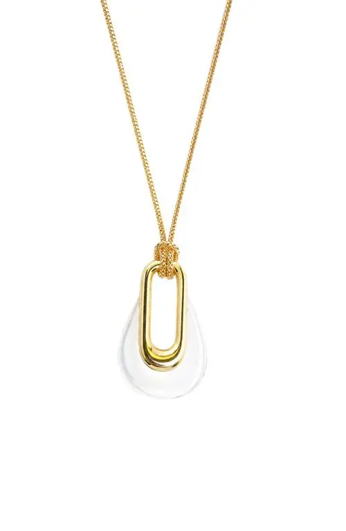 Argento Vivo Mother Of Pearl Pendant Long Necklace - Gold