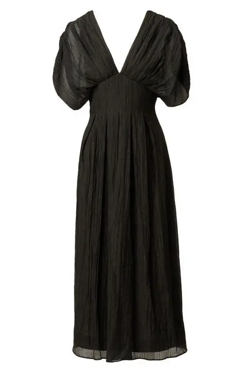 Adrianna Papell Organdy Crinkle Maxi Dress