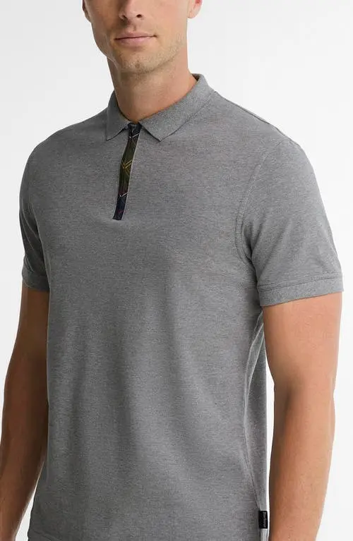 Barbour Stately Zip Polo - Pewter