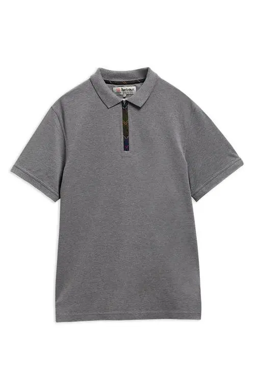 Barbour Stately Zip Polo - Pewter