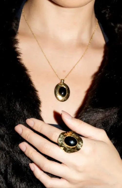 Argento Vivo Cabochon Black Onyx Statement Ring